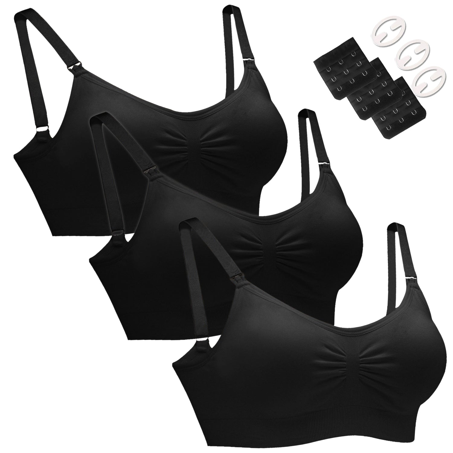 HOFISH 3PACK Full Bust Seamless Nursing Maternity Bras Bralette S-XXL